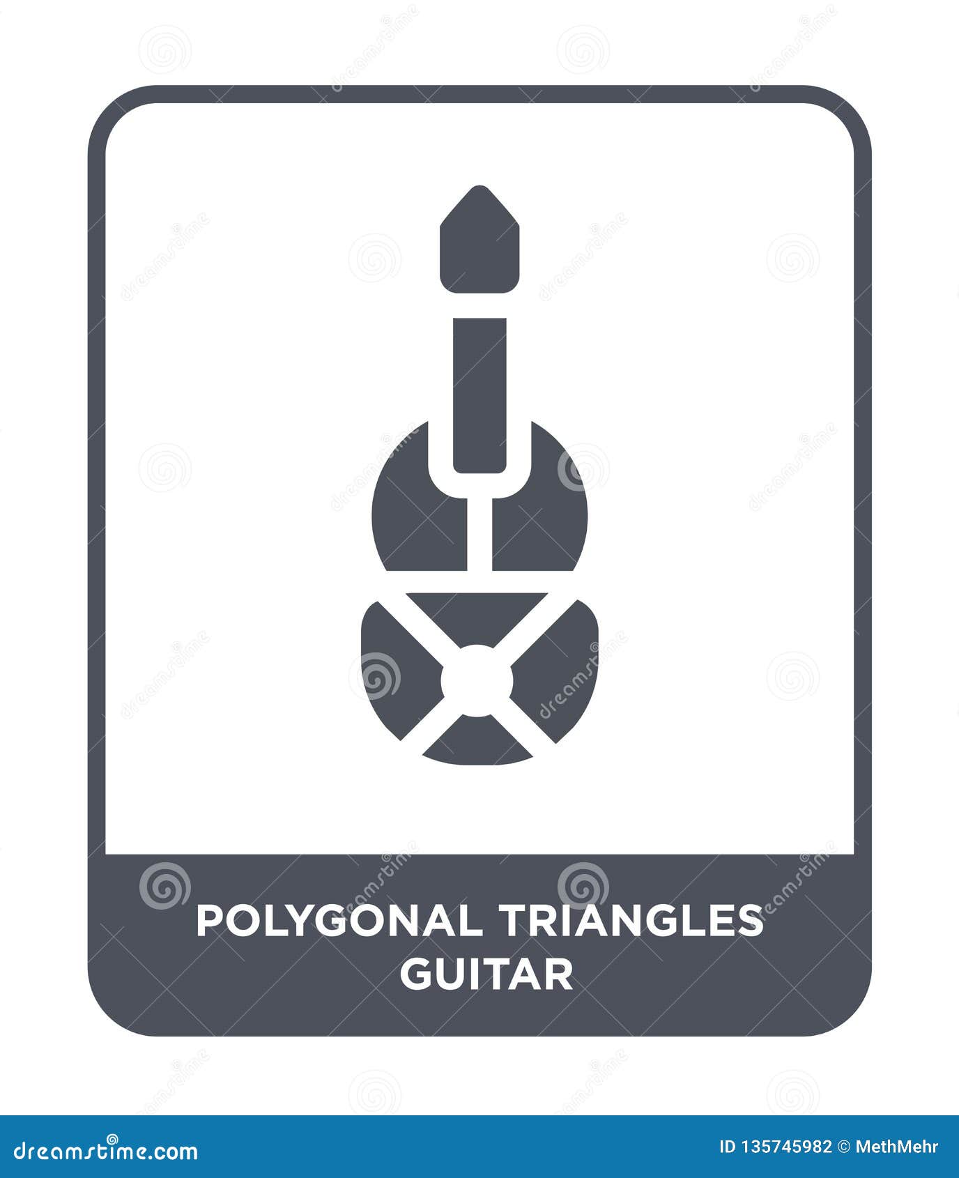 Polygonal Triangles Guitar Icon in Trendy Design Style. Polygonal ...