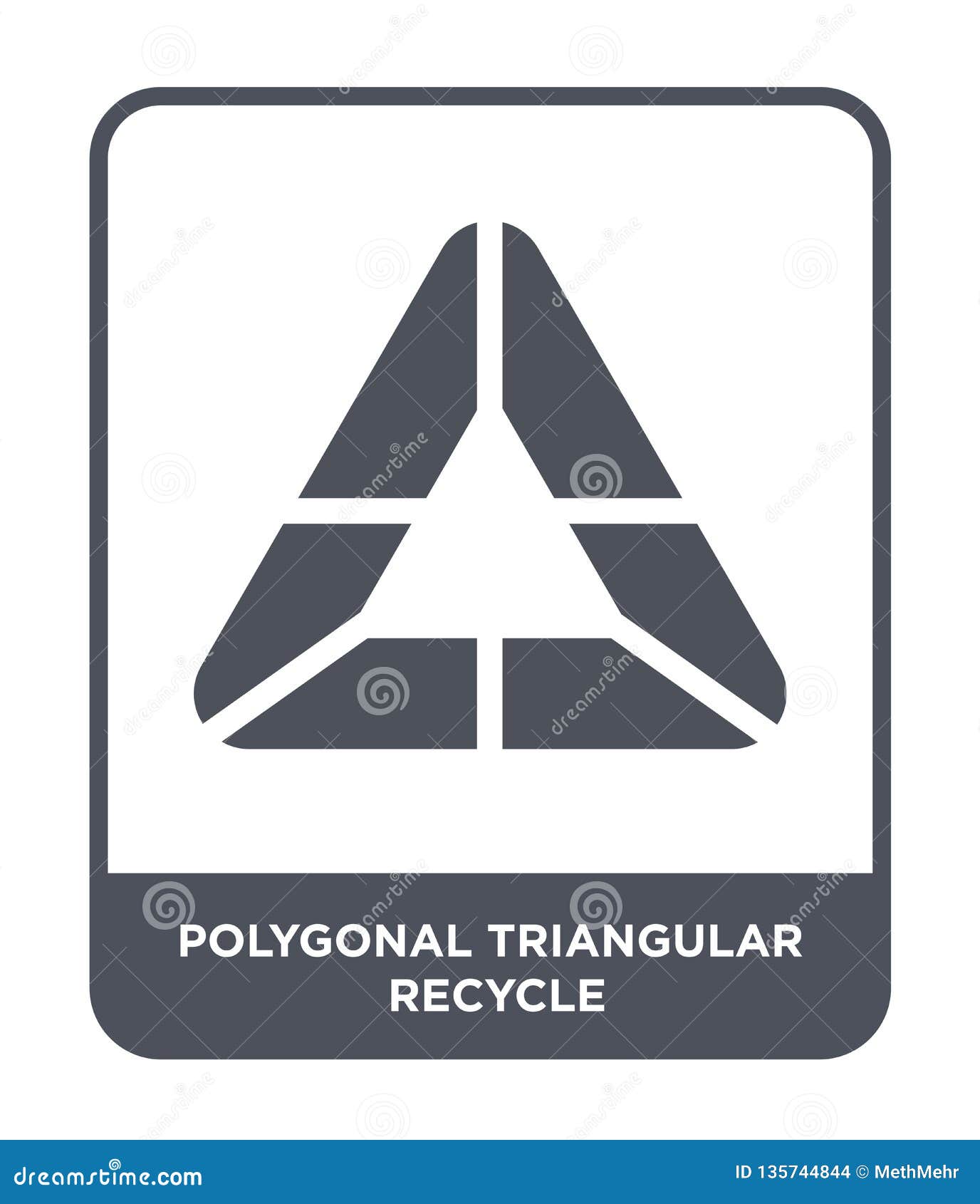 Polygonal Triangular Recycle Icon in Trendy Design Style. Polygonal ...
