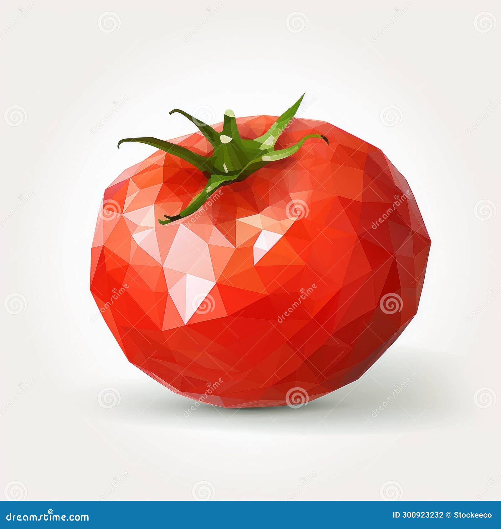 Polygonal Triangular Tomato Vector with Organic Textures and Geometric ...