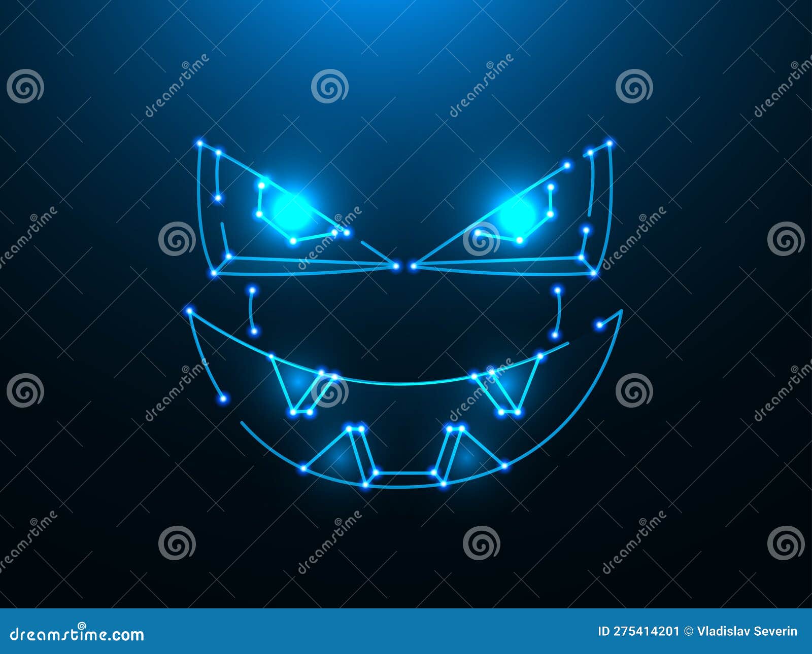Polygonal Vector Angry Face on a Dark Blue Background Stock Vector ...