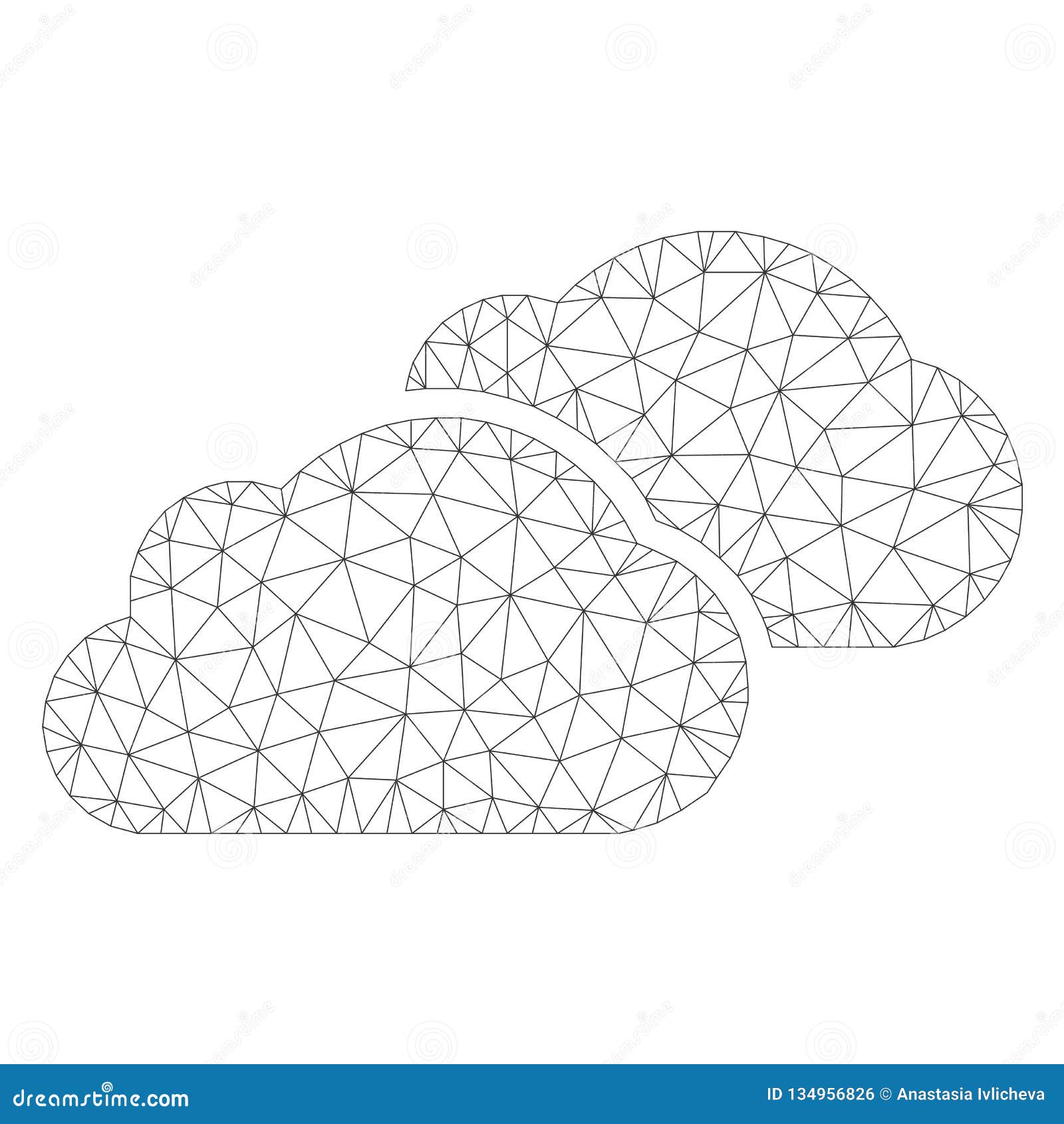 Mesh Vector Clouds Icon stock vector. Illustration of modeling - 134956826