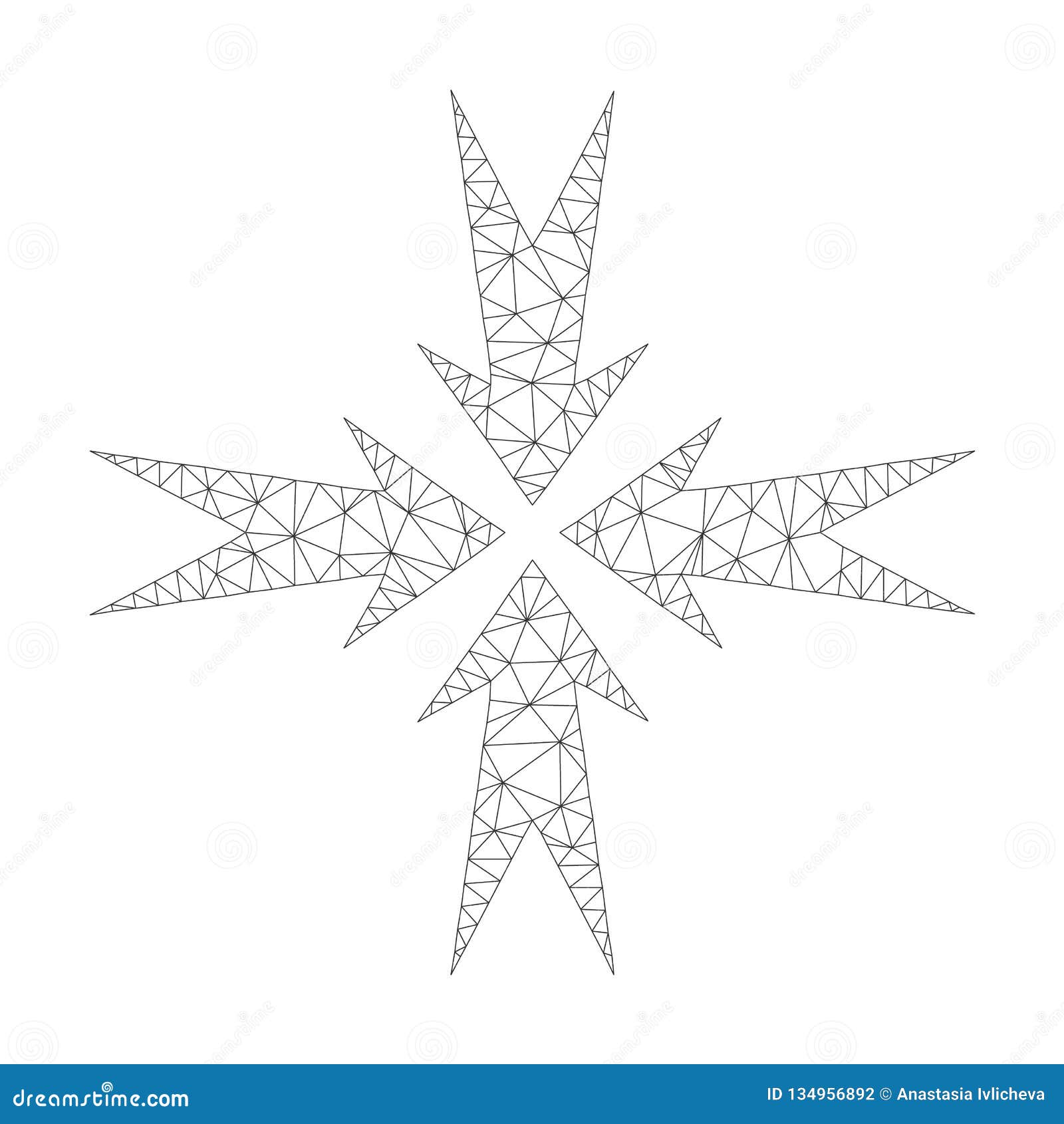 Mesh Vector Compression Arrows Icon Stock Vector - Illustration of ...