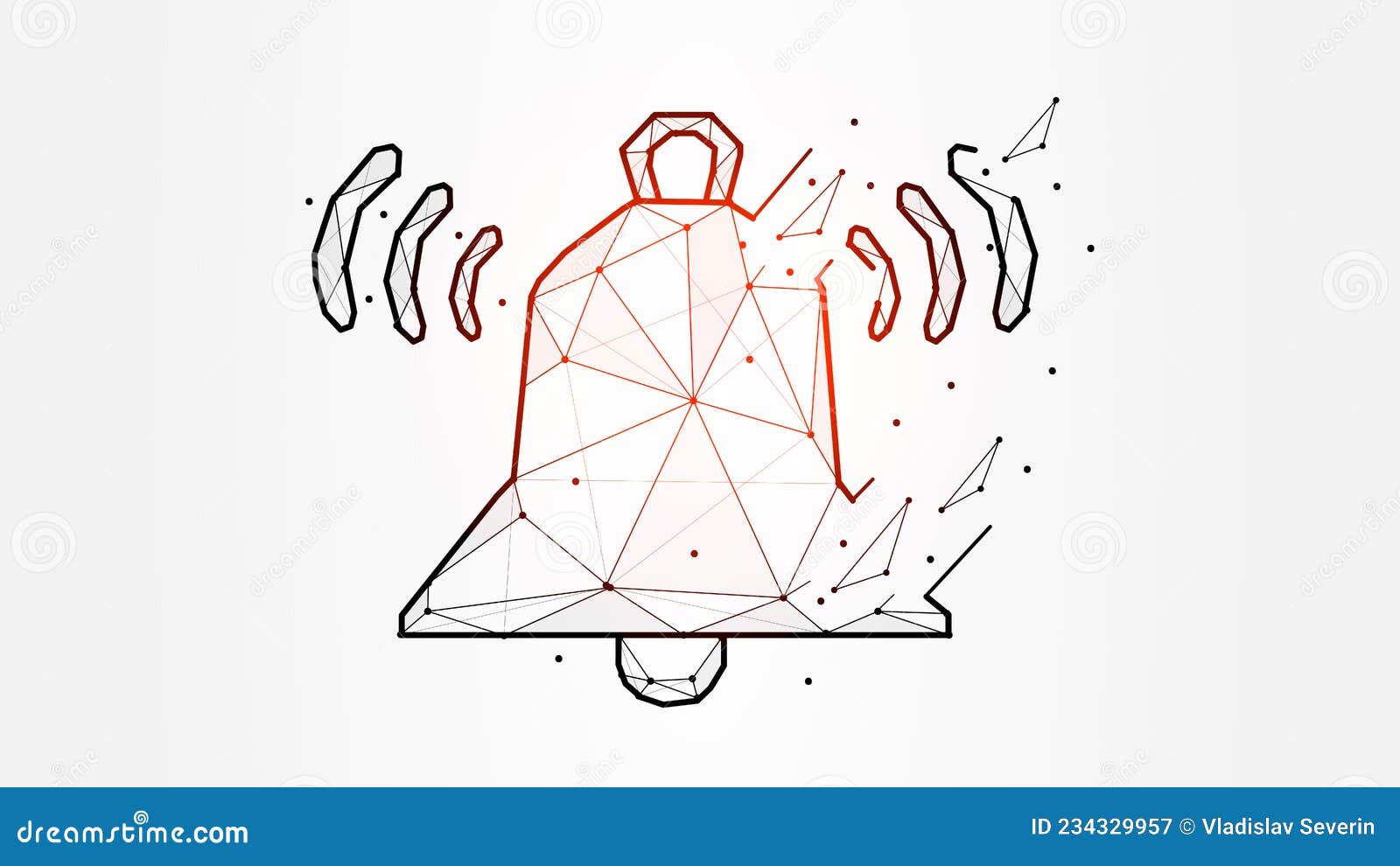 Polygonal Vector Illustration Notification Message Bell Stock Vector ...