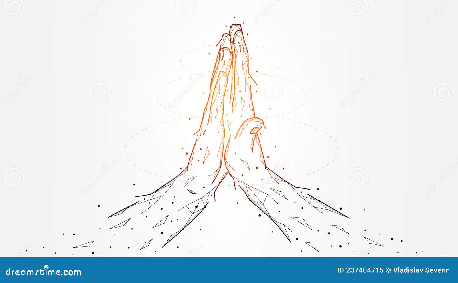 Polygonal Vector Illustration of Two Hands Touching Palms. Stock Vector ...
