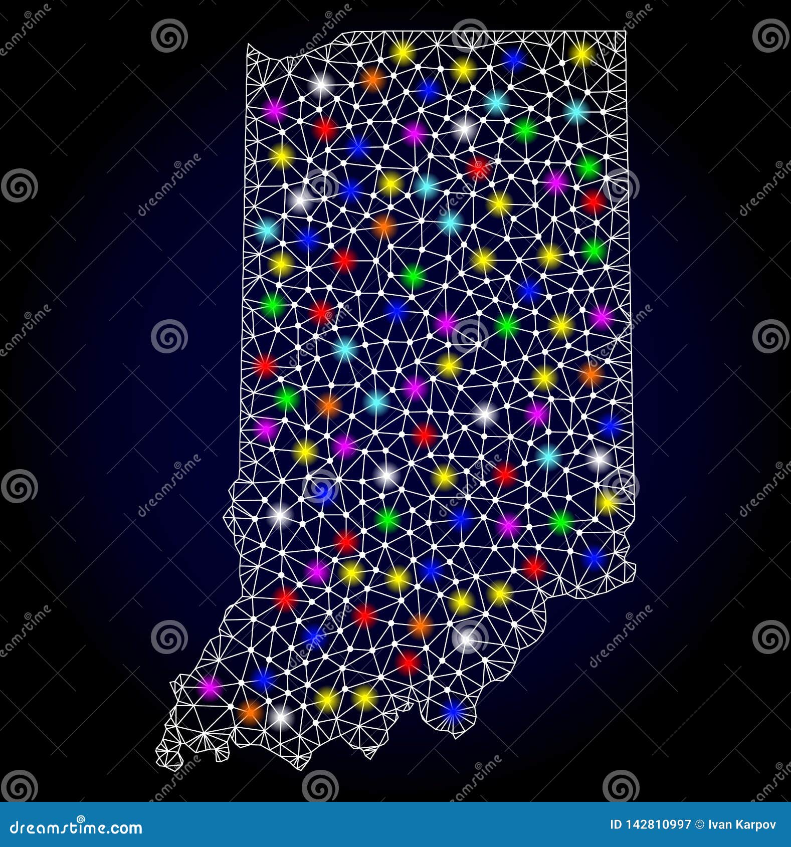 Colorful Indiana Political Map With Clearly Labeled, Separated Layers ...
