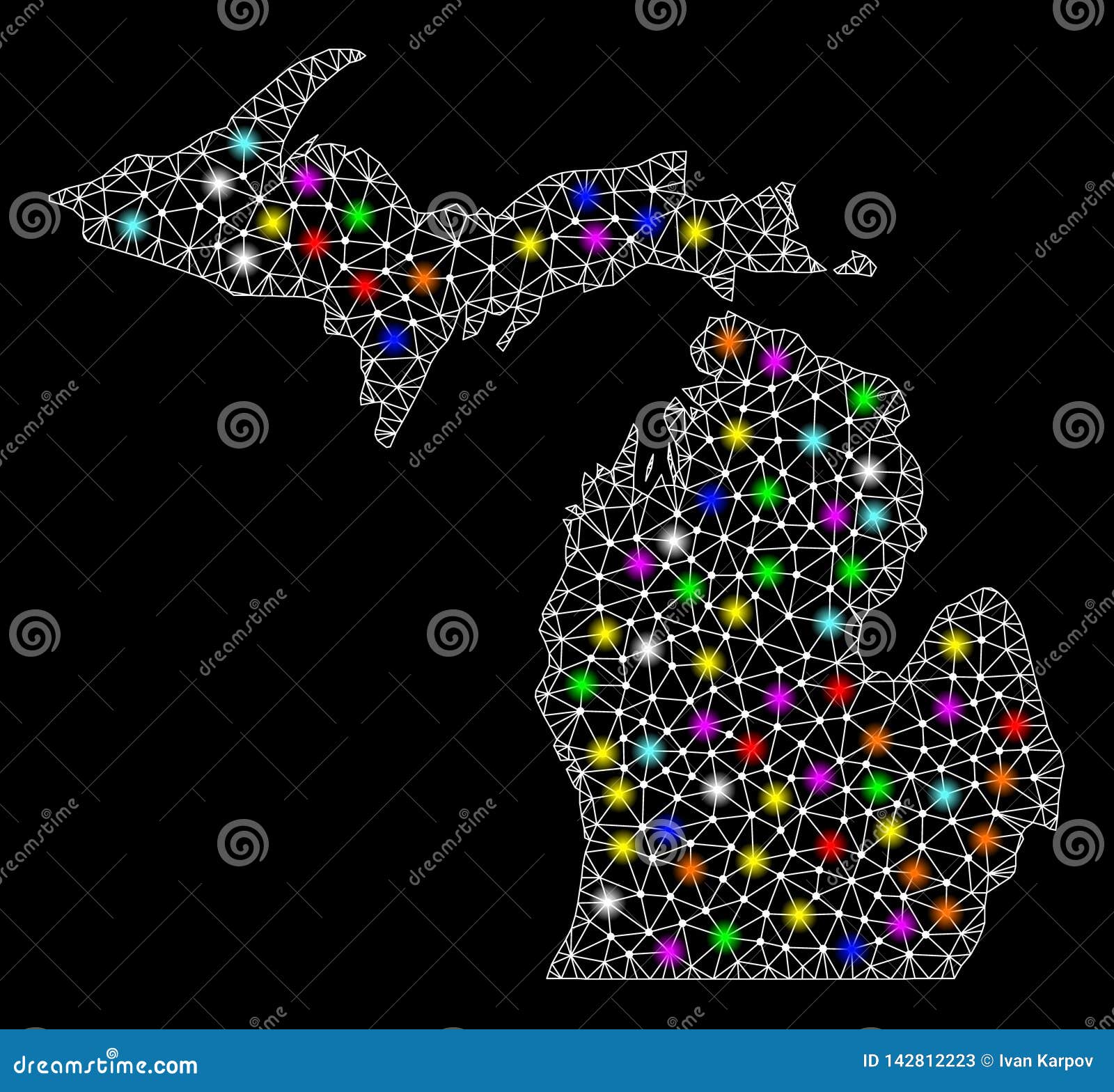 Colorful Michigan Political Map With Clearly Labeled, Separated Layers ...