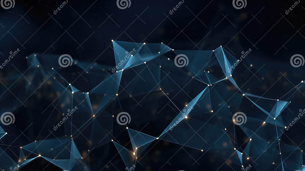 Polygonal Visual Picture of Polygon Particle Connected Across Background. AIG35. Stock Photo ...