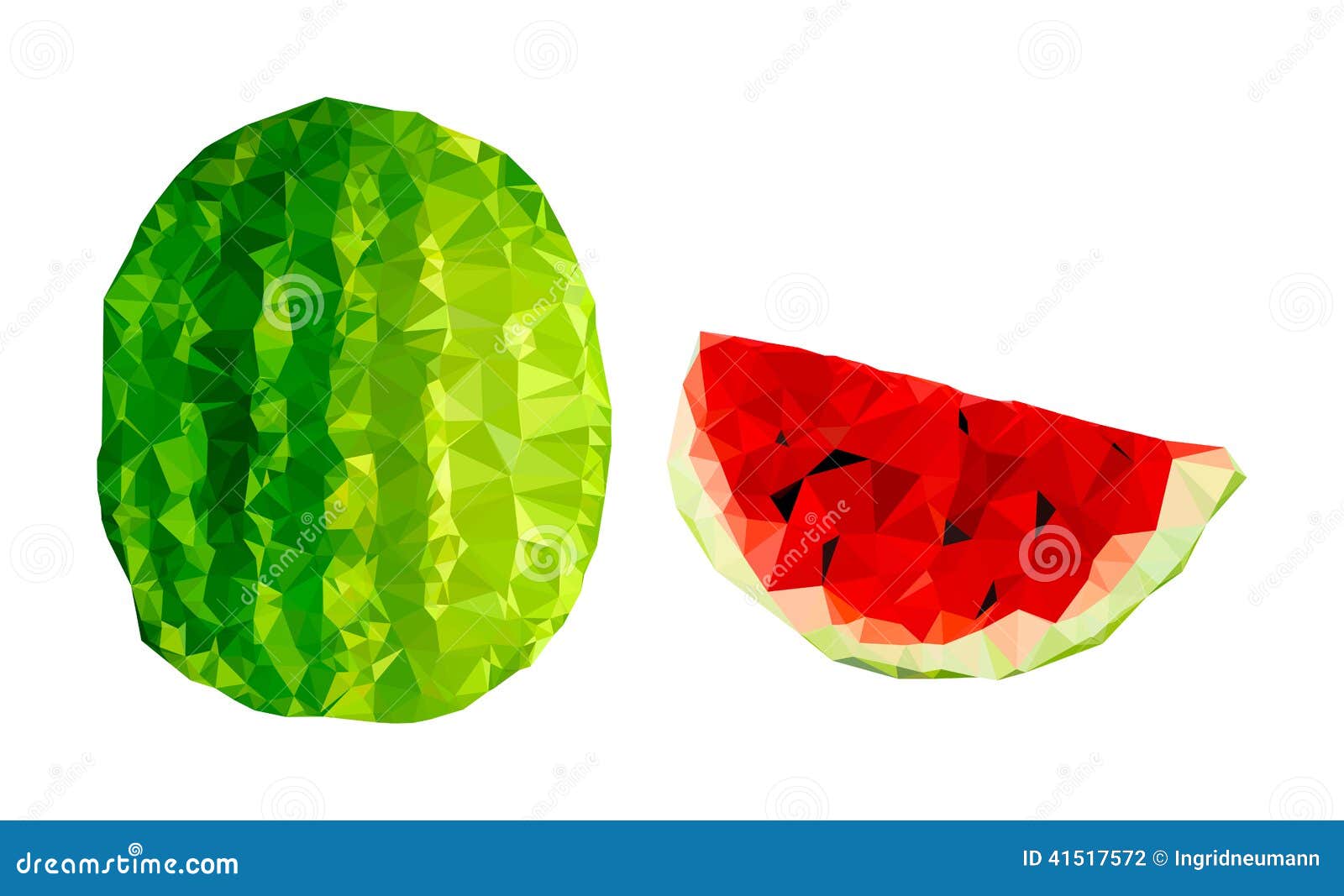 Polygonal Watermelon Illustration Stock Vector - Illustration of ...