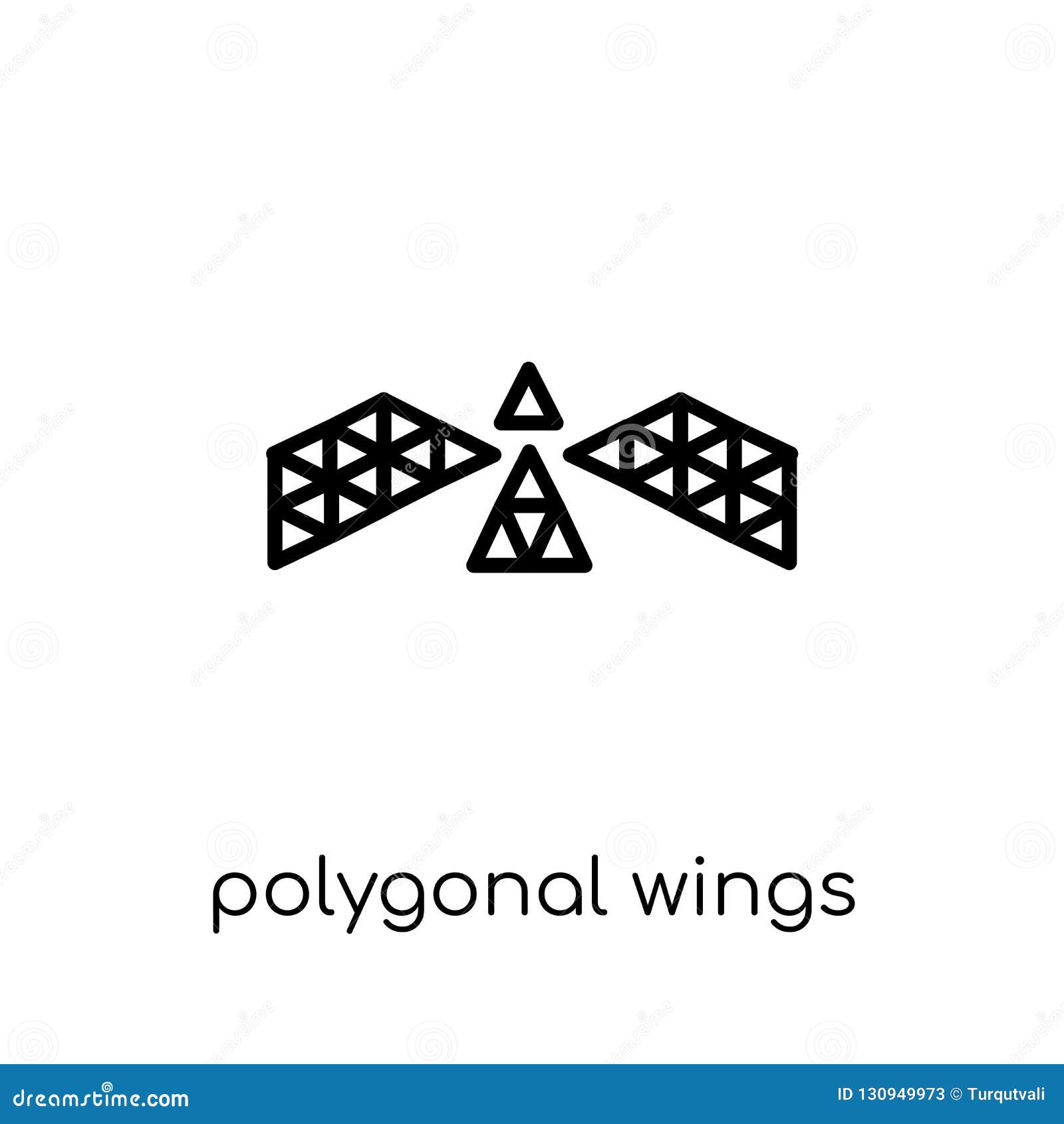Polygonal Wings Icon On White Background. Simple Element Illustration ...