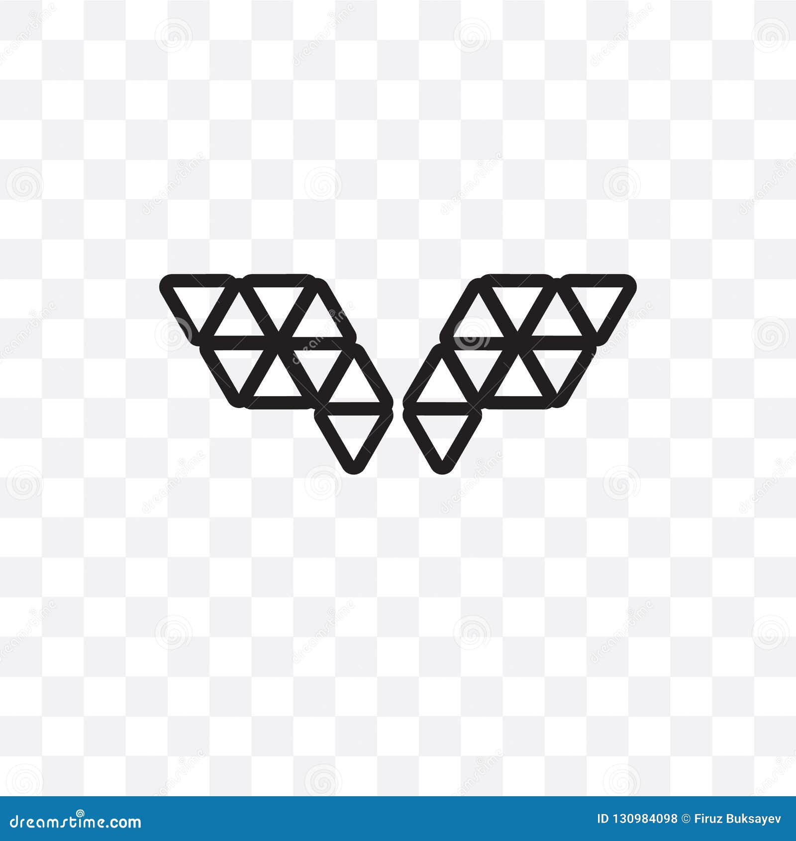 Polygonal Wings Vector Linear Icon Isolated On Transparent Background ...