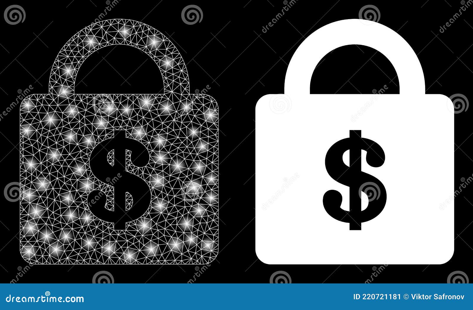Polygonal Wire Frame Mesh Bank Lock with Lightspots Stock Vector ...