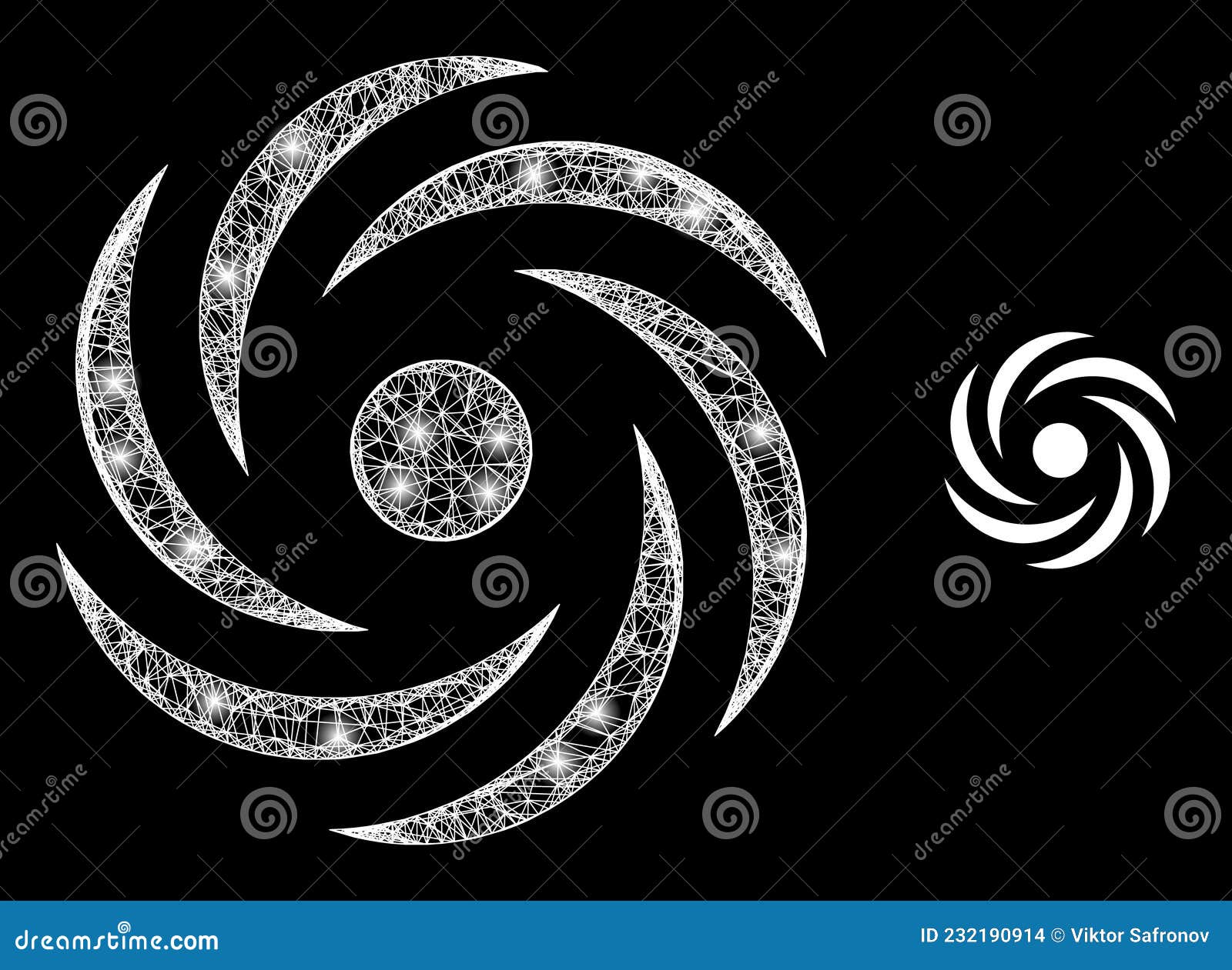 Vector Cyclone Rotation Mosaic Of Dots And Scratched Remake Badge ...