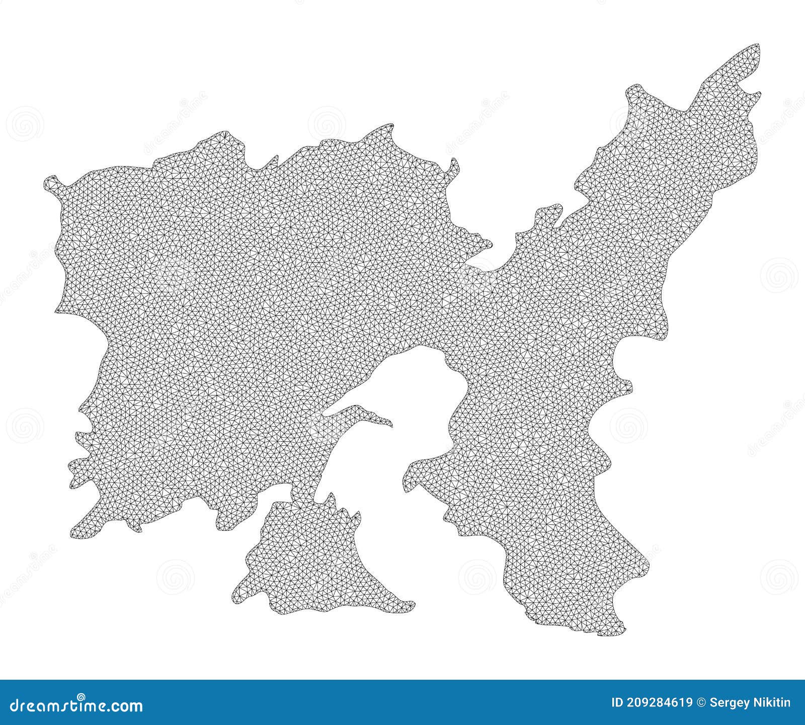 Polygonal Wire Frame Mesh High Detail Raster Map of Lemnos Island ...