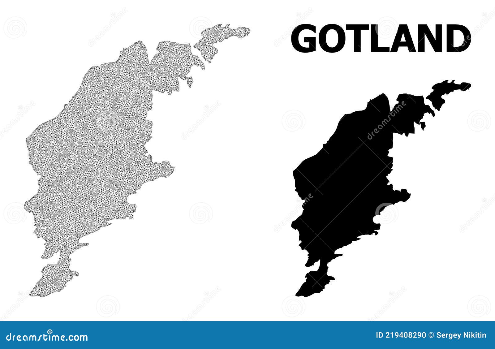 Polygonal Wire Frame Mesh High Detail Vector Map of Gotland Island ... Polygonal Wire Frame Mesh High Detail Vector Map of Gotland Island ...