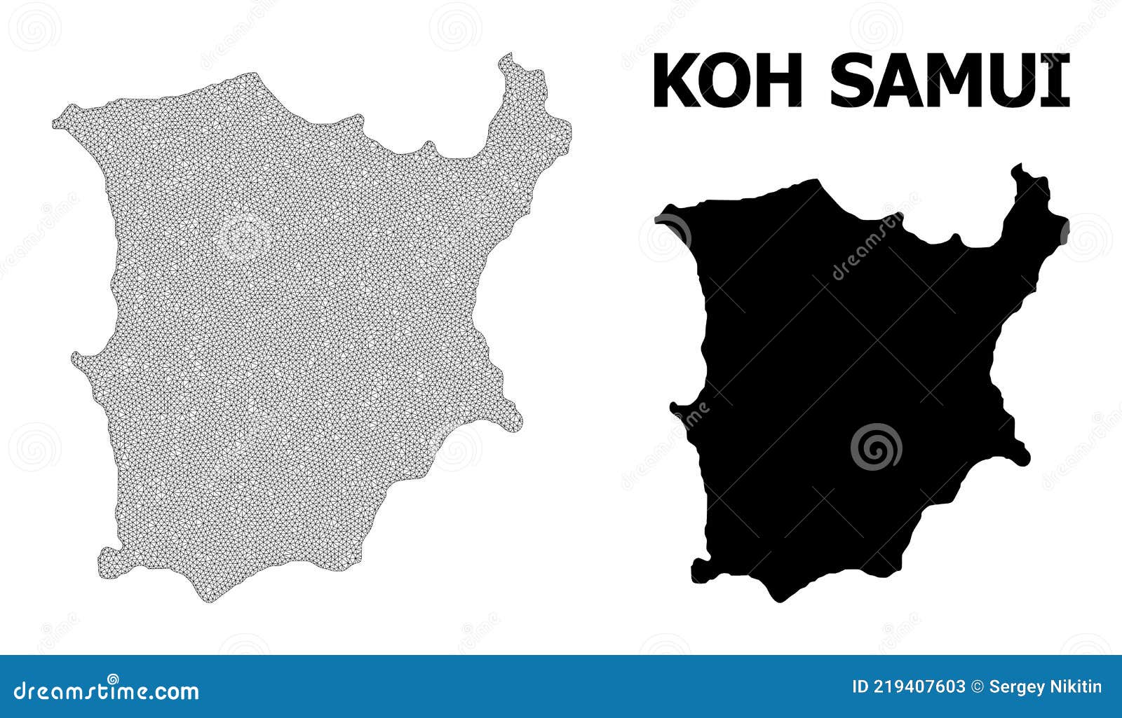 Polygonal Wire Frame Mesh High Detail Vector Map of Koh Samui ... Polygonal Wire Frame Mesh High Detail Vector Map of Koh Samui ...