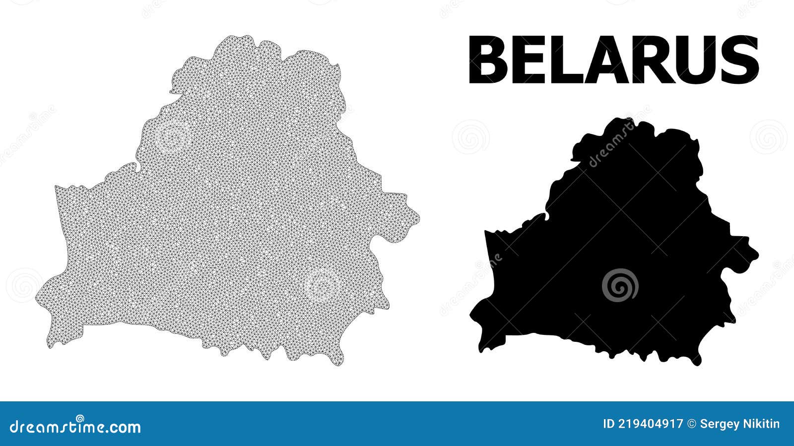 Polygonal Wire Frame Mesh High Resolution Vector Map of Belarus ...
