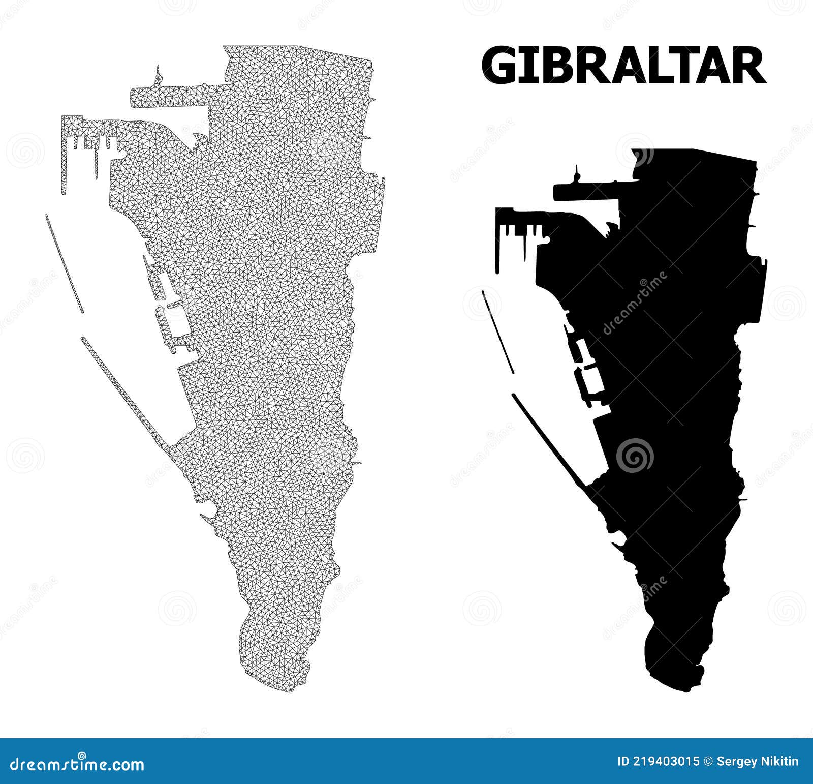 Gibraltar Map - High Detailed Blue Map With Counties/regions/states Of ...