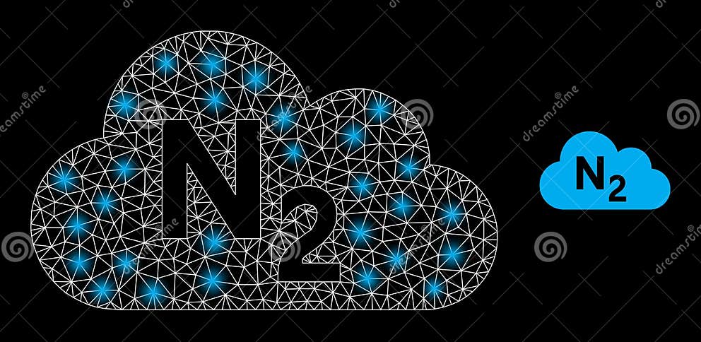 Polygonal Wire Frame Mesh Nitrogen Gas with Magic Stock Vector ...