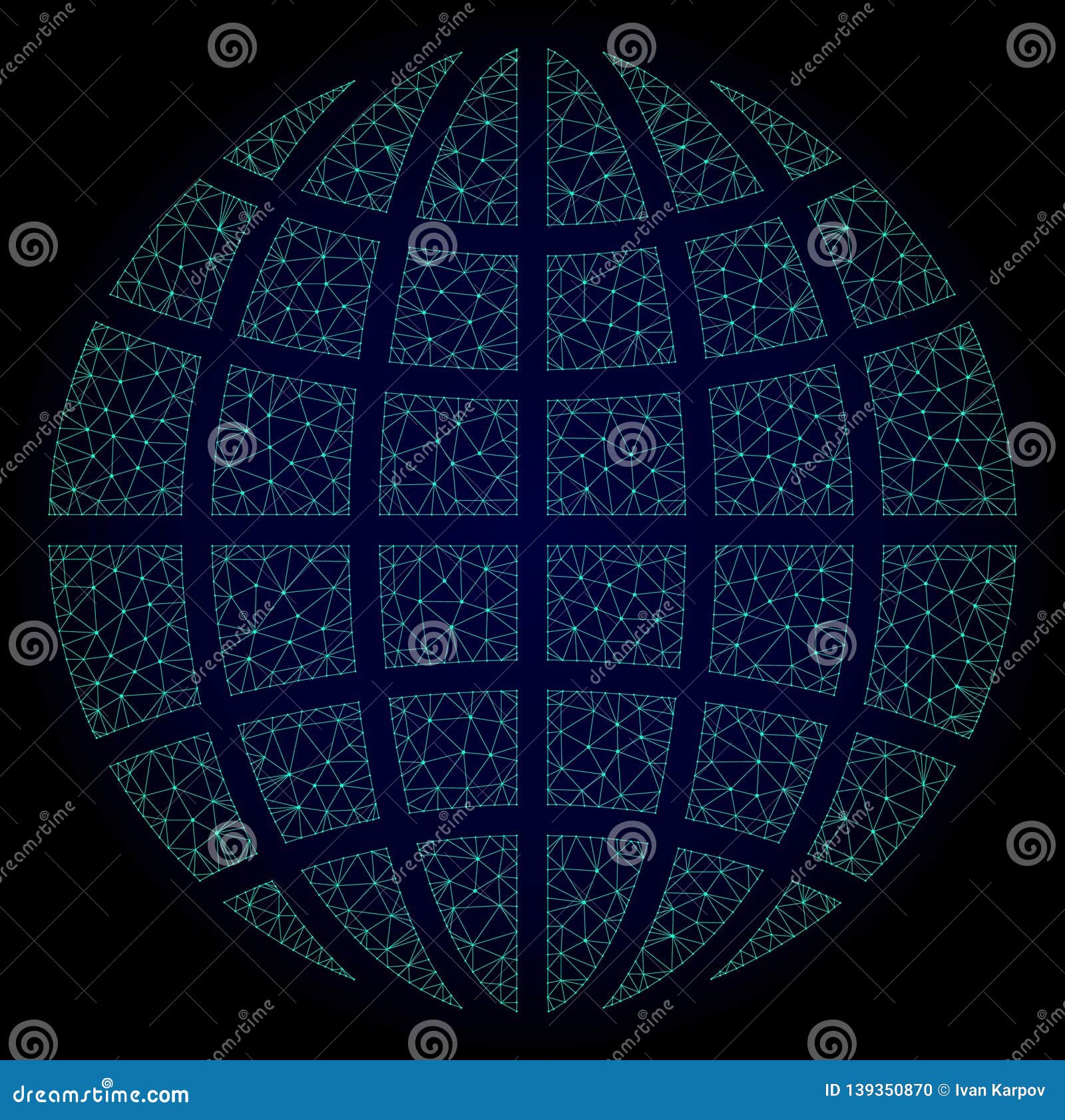 Polygonal Wire Frame Mesh Vector Globe Abstractions Stock Vector ...