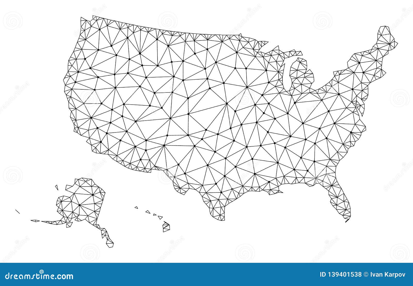 Polygonal Wire Frame Mesh Vector Map of USA Territories Stock Vector ... Polygonal Wire Frame Mesh Vector Map of USA Territories Stock Vector ...