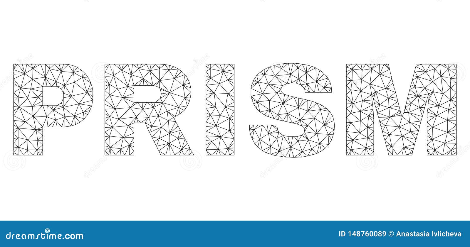 Polygonal Wire Frame PRISM Text Label Stock Vector - Illustration of ...