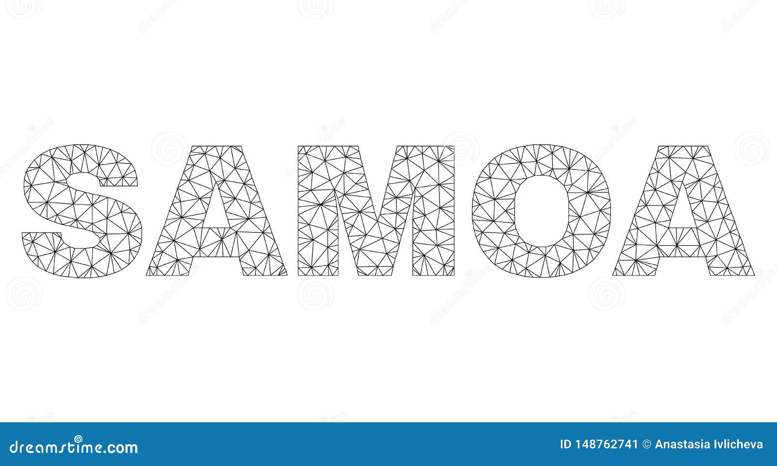 Polygonal Wire Frame SAMOA Text Label Stock Vector - Illustration of ...