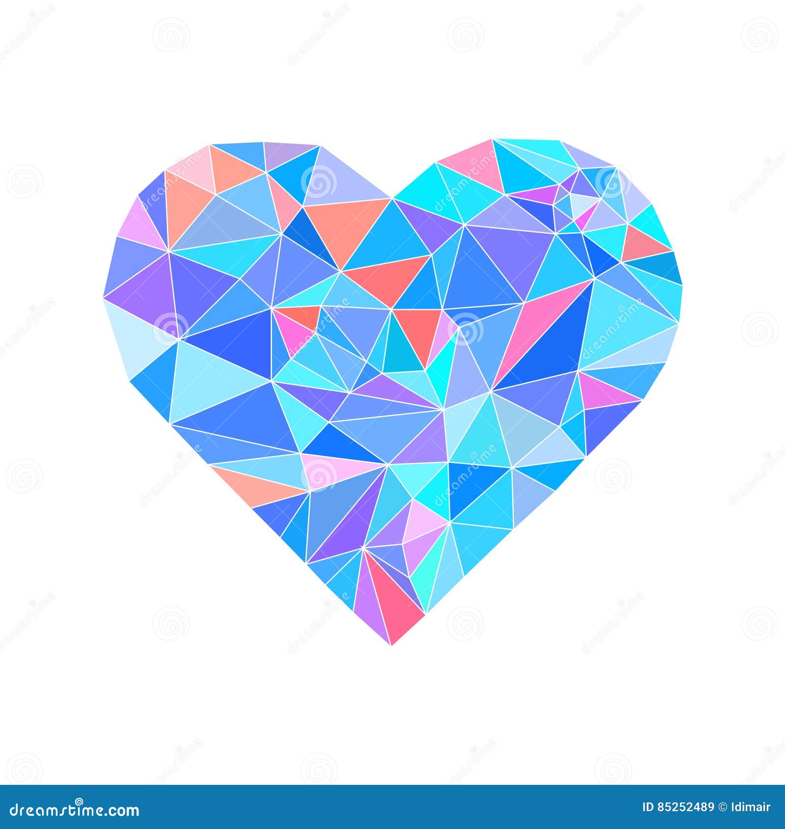 Polygonal Wireframe Heart, Valentines Day Vector Stock Vector ...