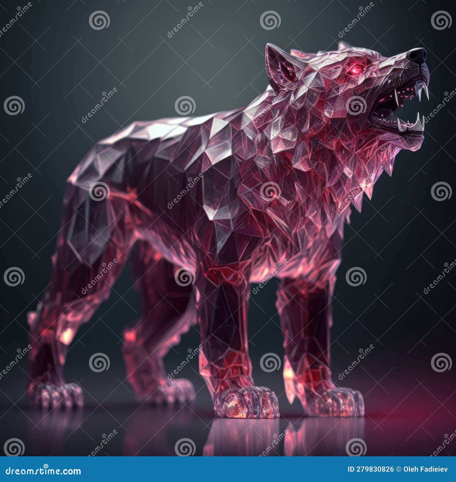 Polygonal Wolf on a Dark Background Stock Illustration - Illustration ...