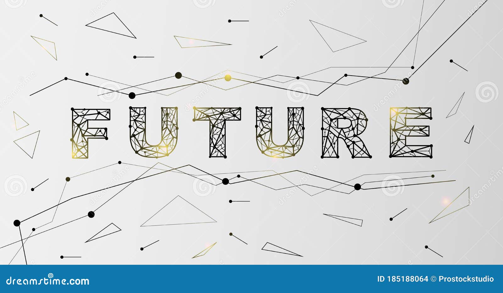 Polygonal Word FUTURE on Light Grey Background, Vector Illustration ...