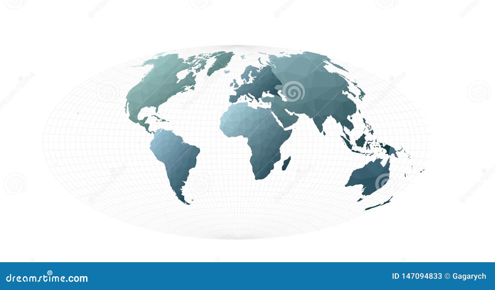 Polygonal world map. stock vector. Illustration of information - 147094833