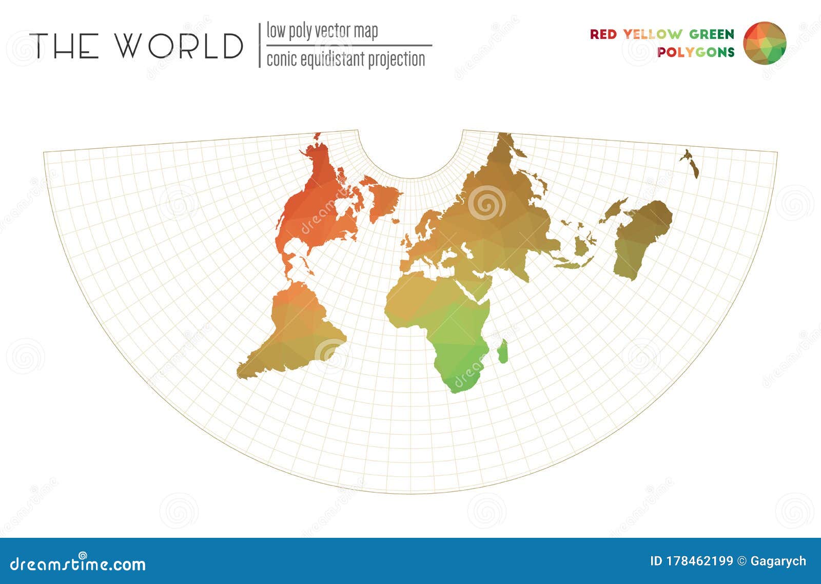 Polygonal world map. stock vector. Illustration of global - 178462199