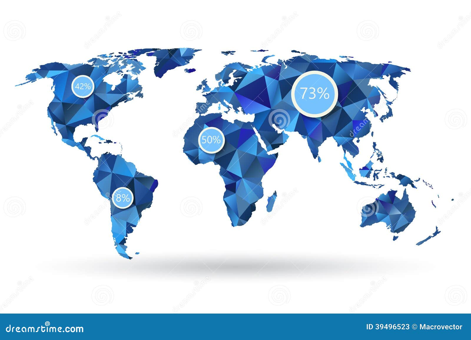 Polygonal World Map with Infographic Elements Stock Vector ...