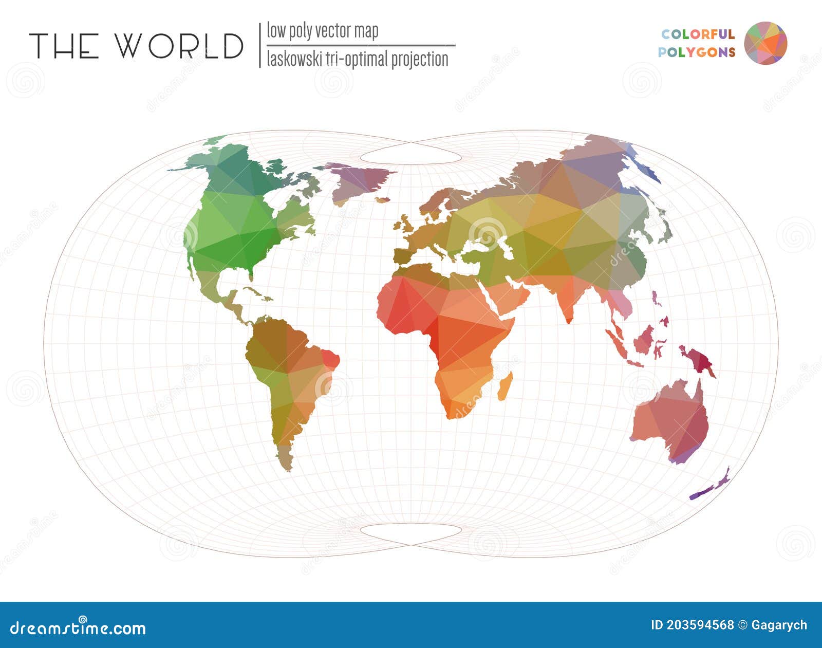 Polygonal world map. stock illustration. Illustration of geometric ...