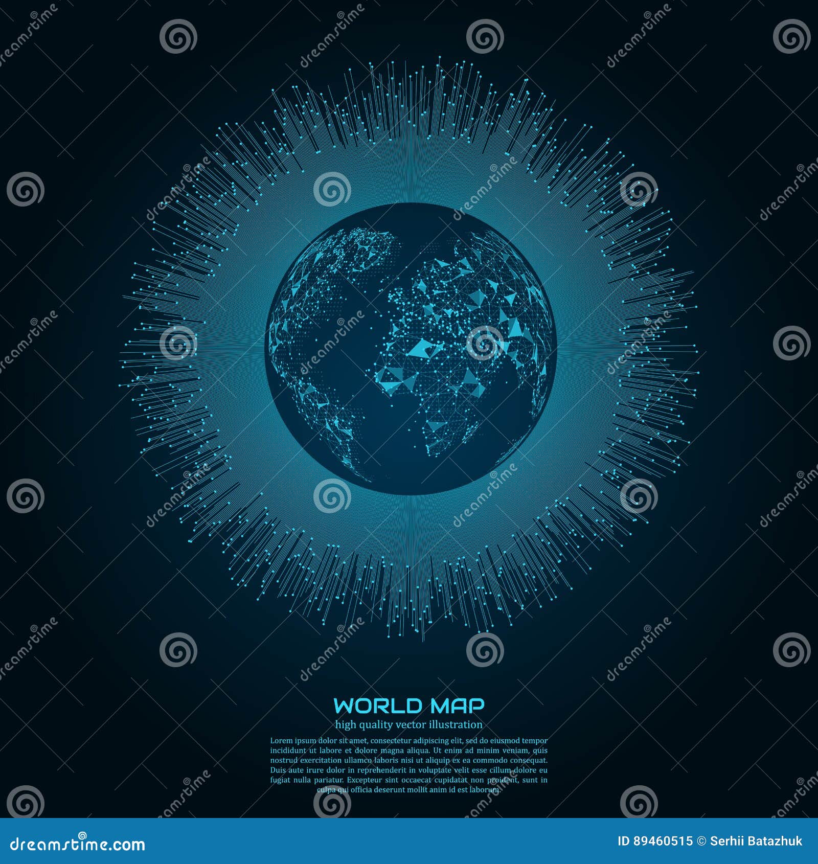 Polygonal World Map. Point and Line Composition. Global Network ...