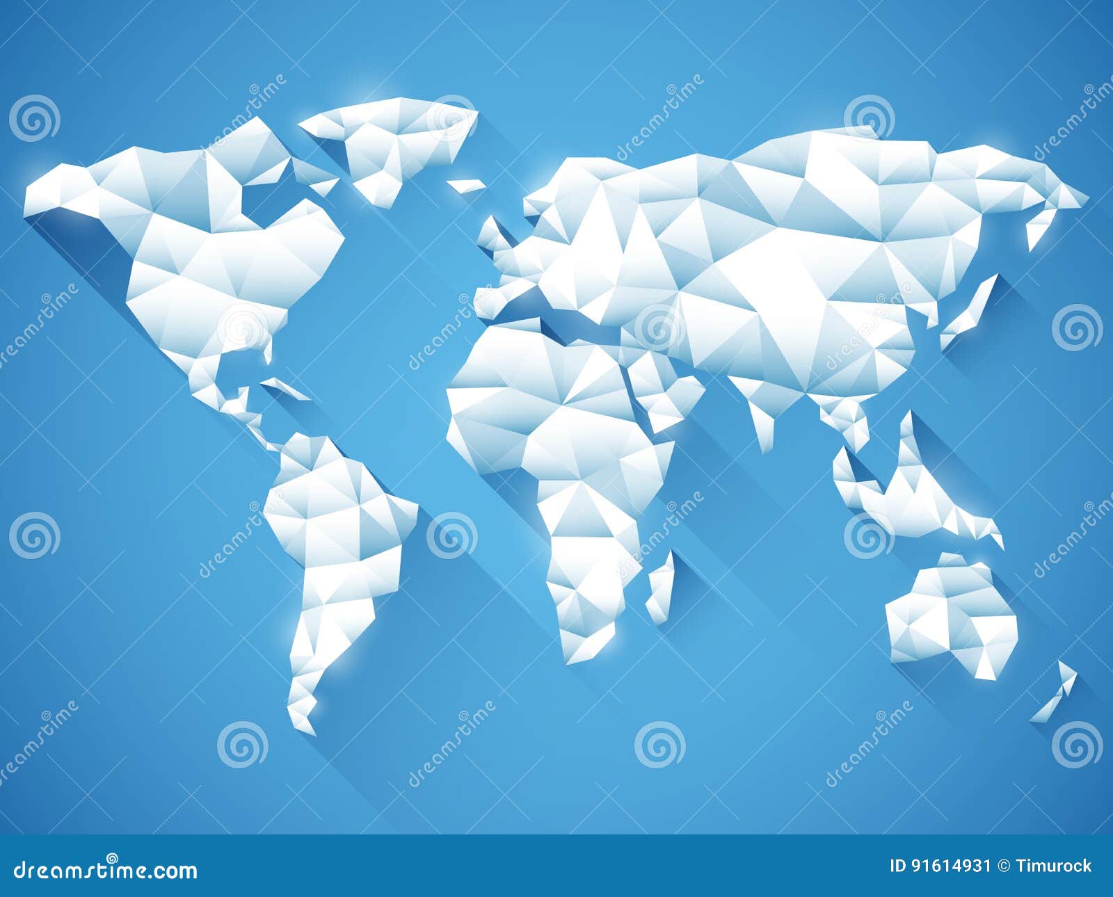 Polygonal World Map stock vector. Illustration of travel - 91614931