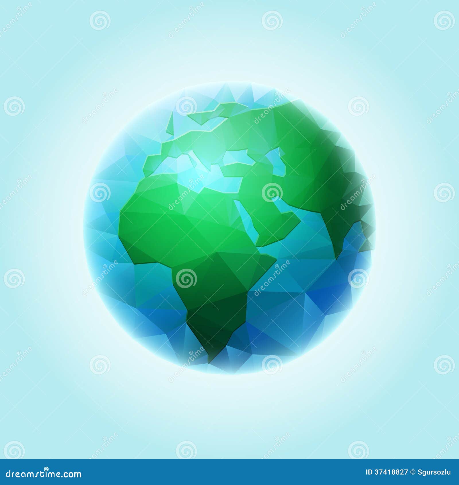 World Sphere With Solid Countries - Ocean Background Stock Image ...