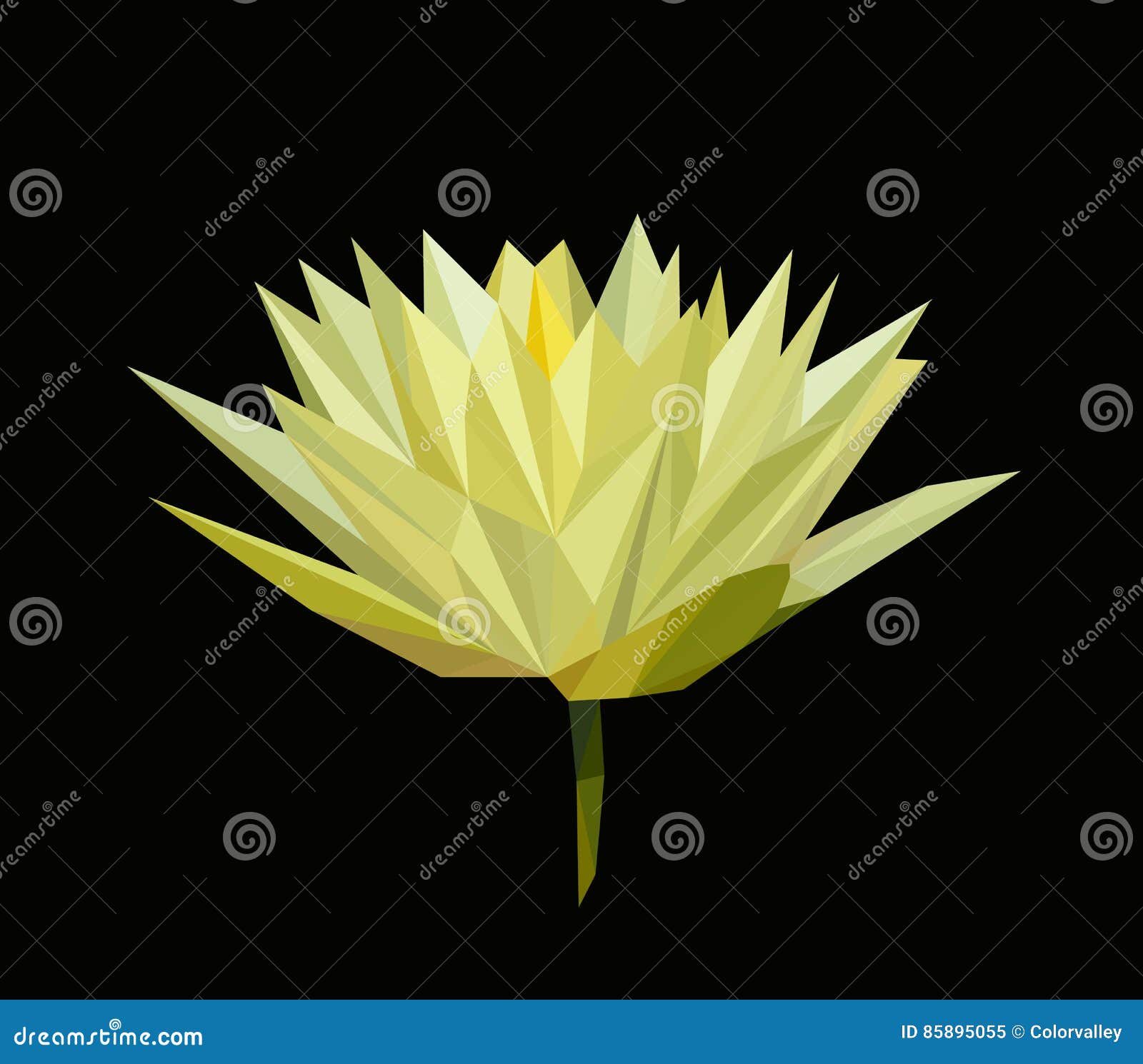 Polygonal yellow flower stock vector. Illustration of floral - 85895055