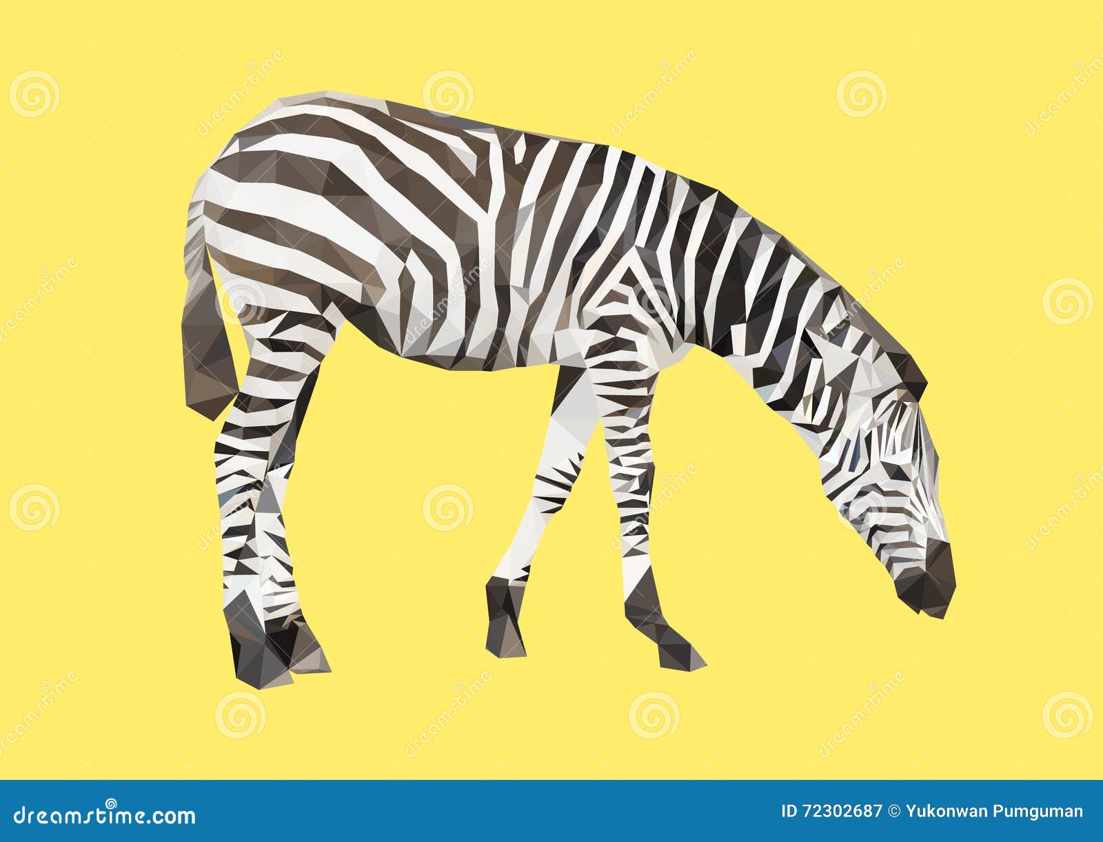 Polygonal Zebra, Polygon Animal, Vector Stock Vector - Illustration of ...