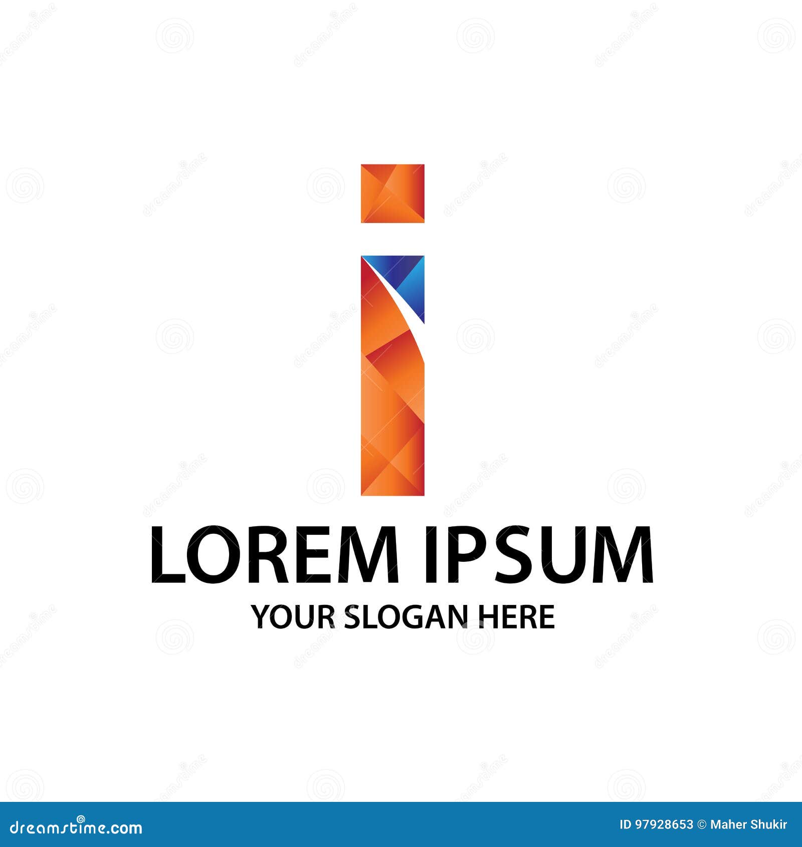 Polygonale Initiale I Mit Logo Vektor Abbildung - Illustration von ...