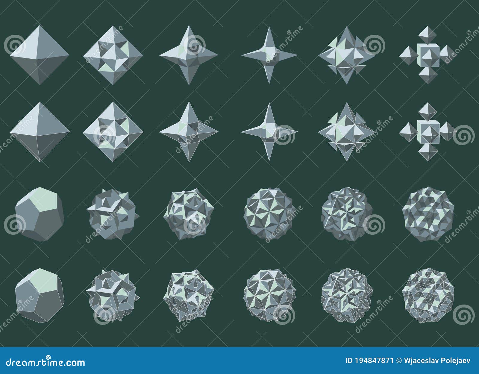 A Series Of Geometric Shapes On A Vector Clipart | CartoonDealer.com ...