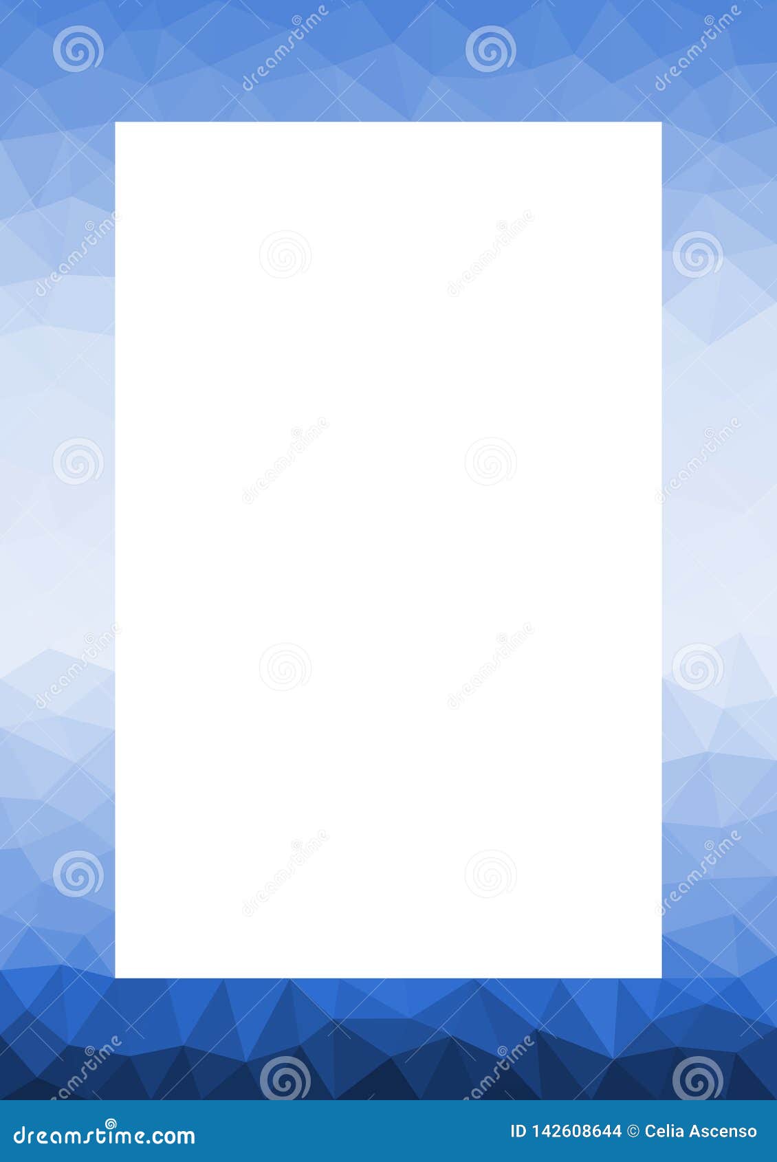 Polygons Blue Sea Water Frame Border Stock Illustration - Illustration ...