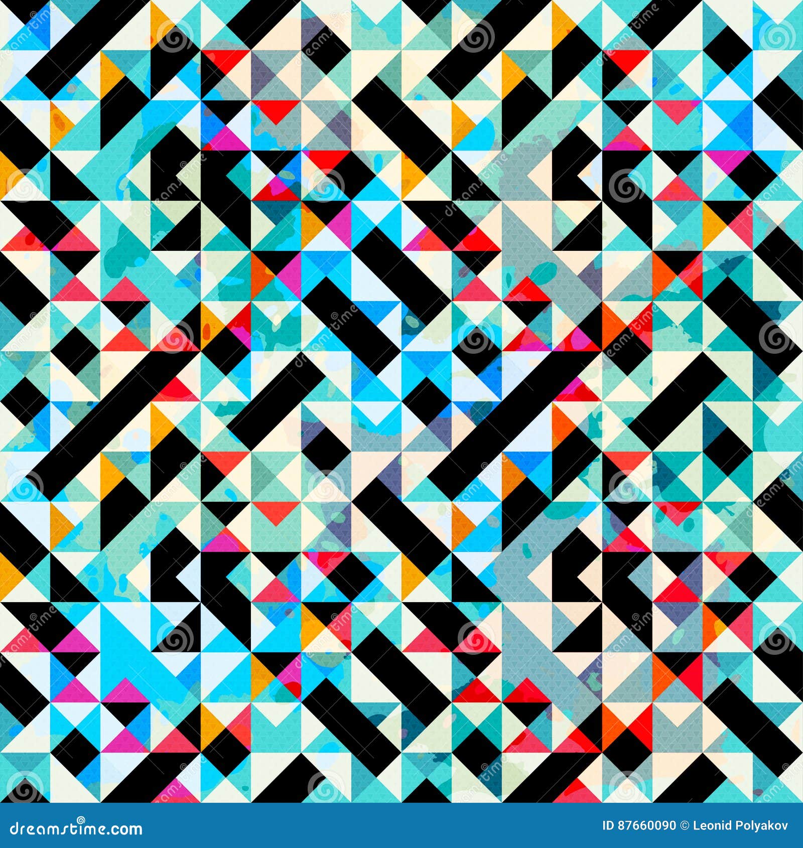 Polygons Bright Psychedelic Abstract Geometric Seamless Background ...