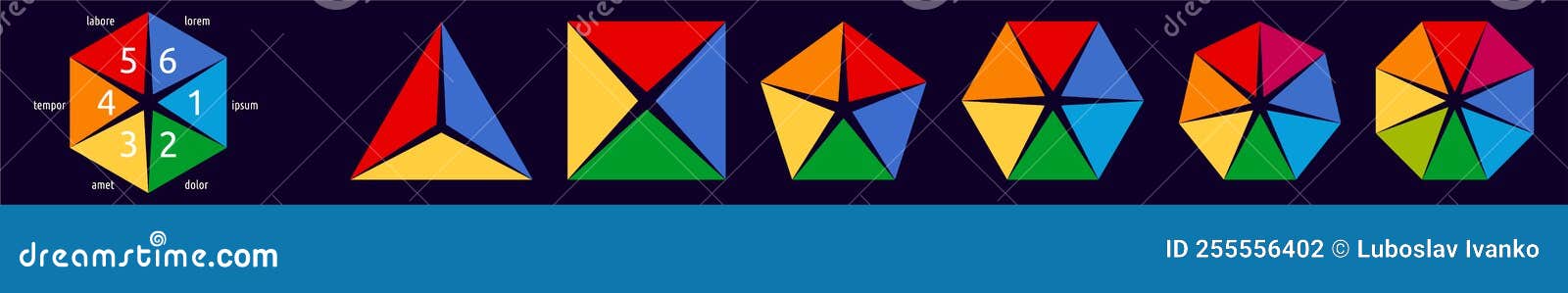 Polygons Divided into Triangles with Some Space Left, Three To Eight ... Polygons Divided into Triangles with Some Space Left, Three To Eight ...