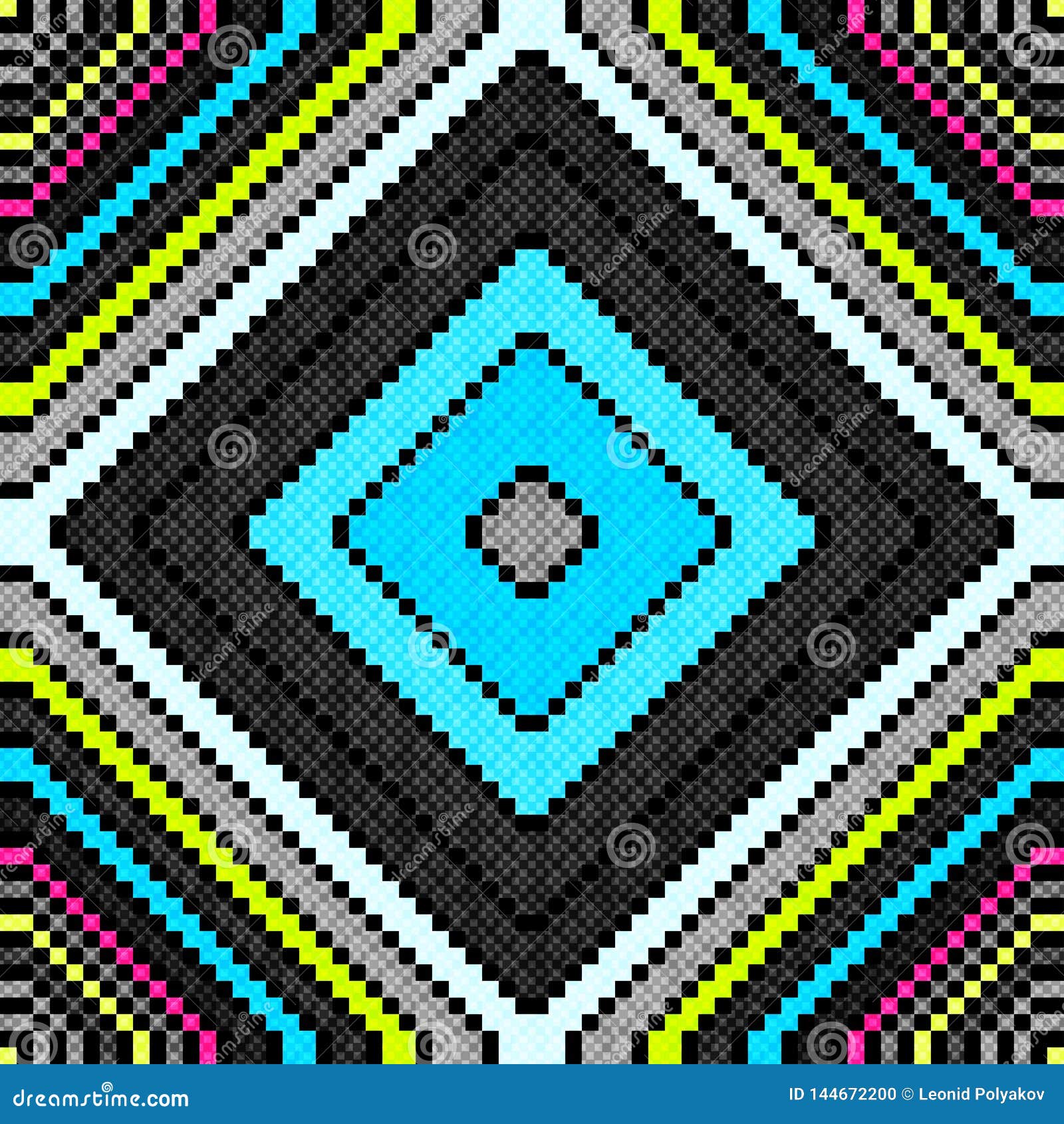 Polygons Psychedelic Colored Geometric Background Pixels Stock ...