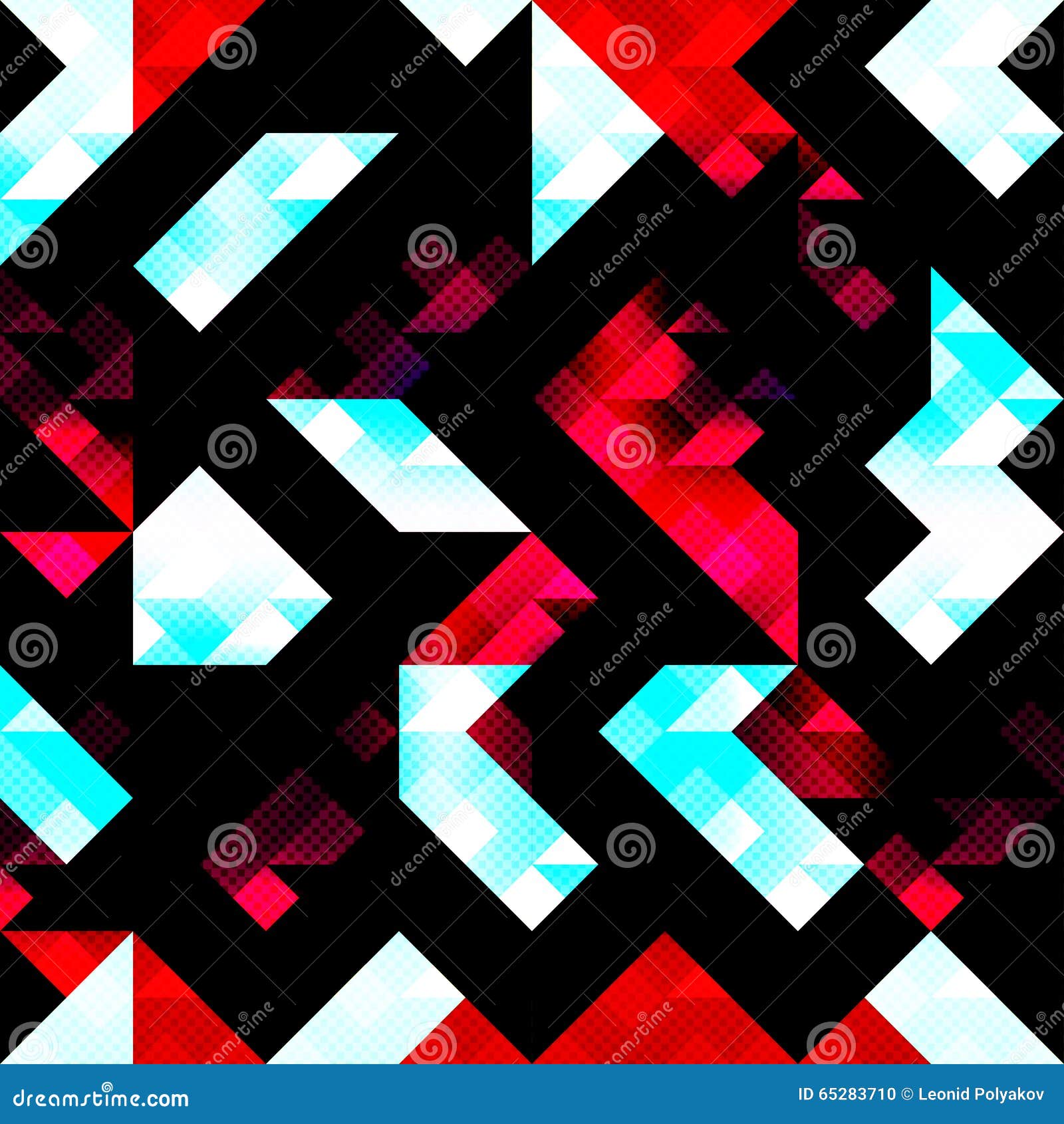 Polygons Psychedelic Colored Geometric Background Pixels Vector ...