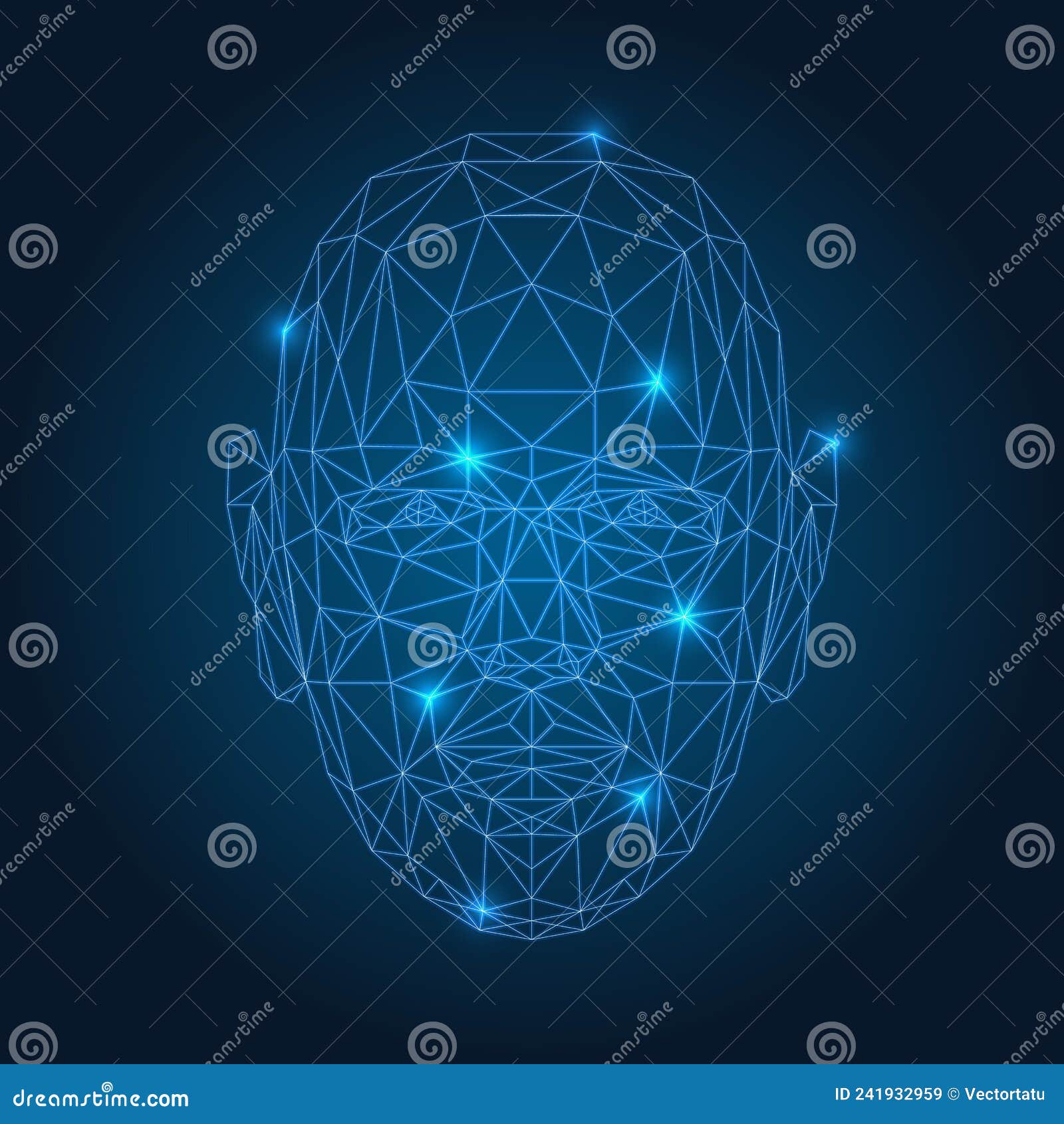 Polygons scan face stock vector. Illustration of head - 241932959