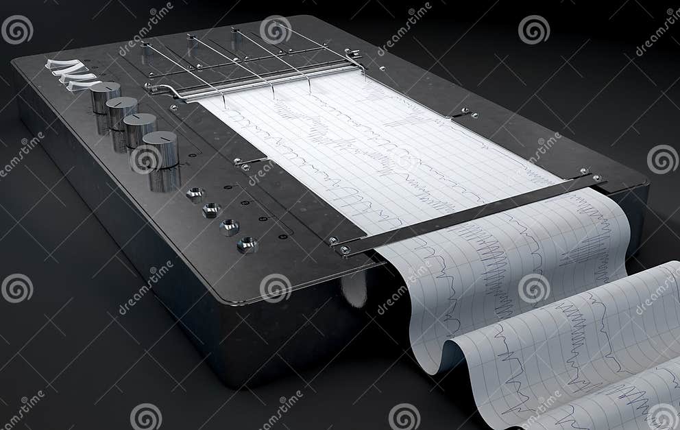Polygraph Lie Detector Machine Stock Illustration - Illustration of ...
