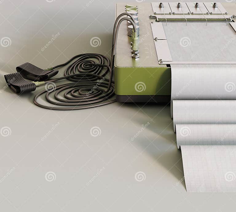 Polygraph Lie Detector Machine Stock Illustration - Illustration of ...