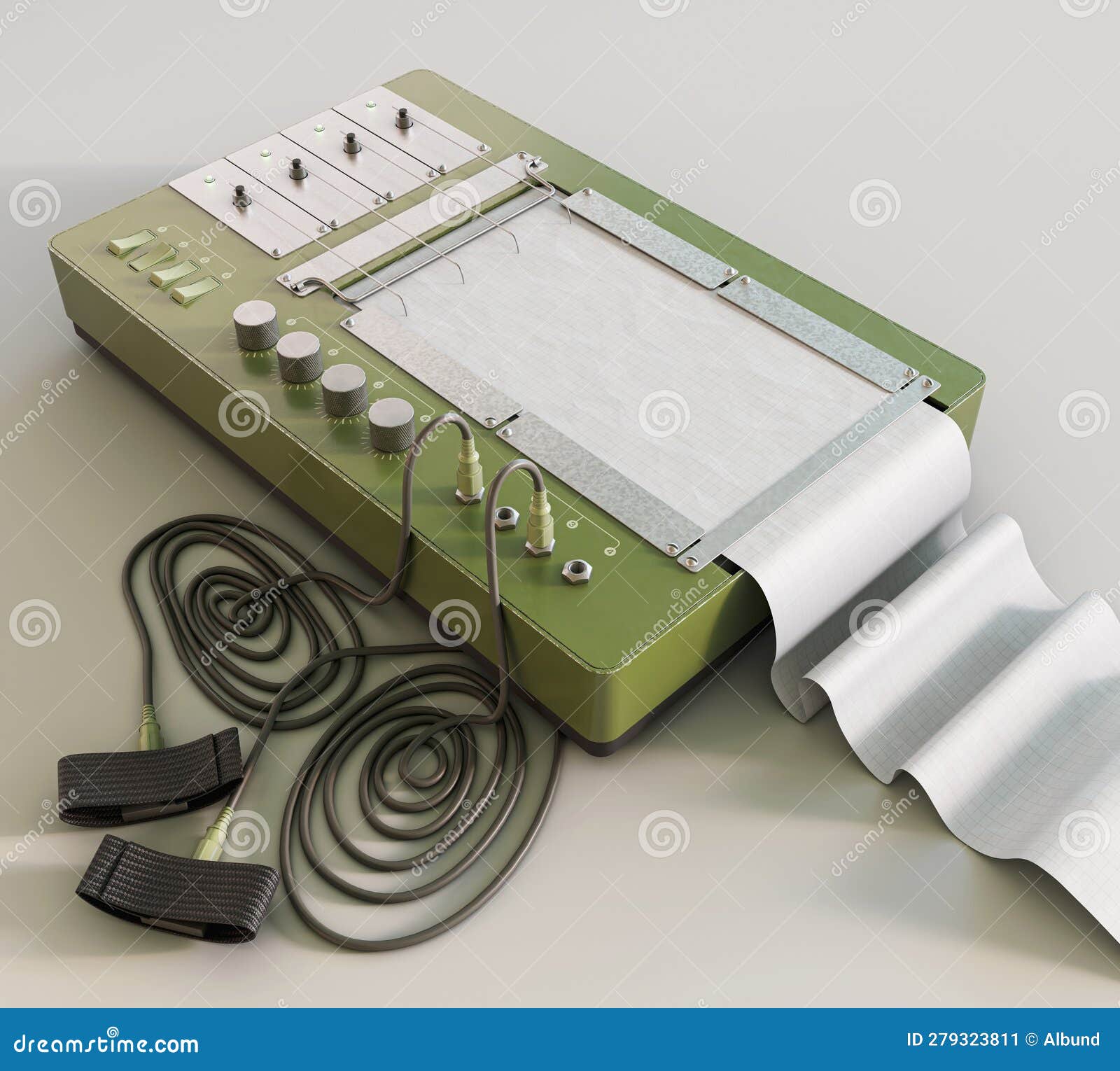Polygraph Lie Detector Machine Stock Illustration - Illustration of ...