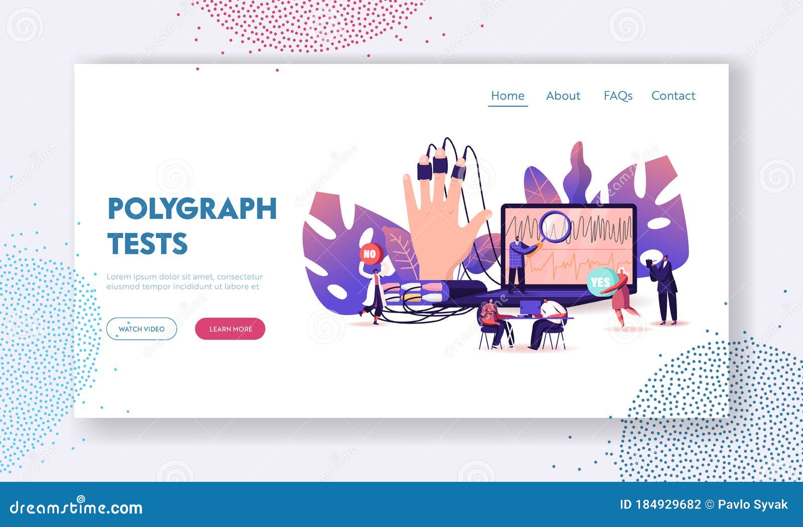 Polygraph Test Landing Page Template. Tiny Characters at Huge Computer ... Polygraph Test Landing Page Template. Tiny Characters at Huge Computer ...